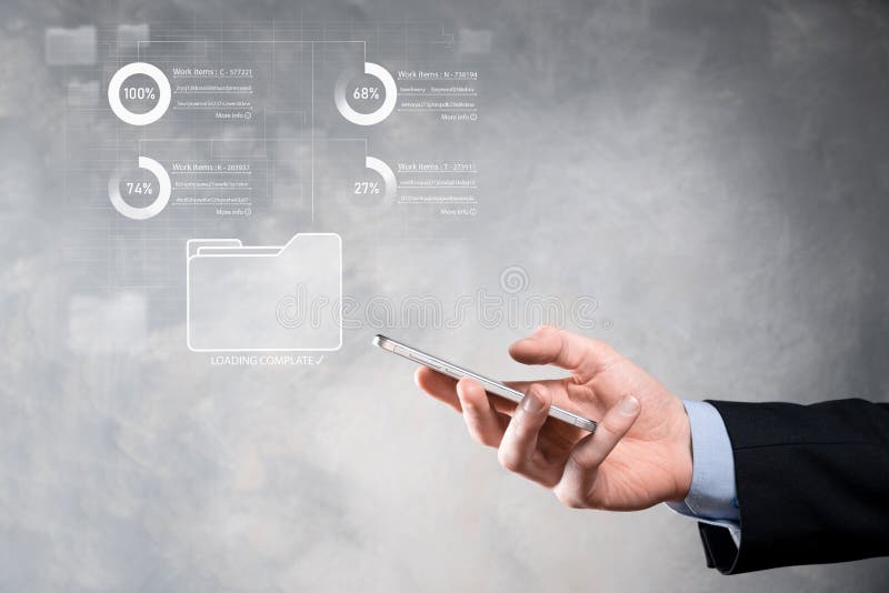 Business Developer Hand Using Board Framework on Virtual Modern ...