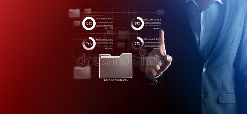 Business Developer Hand Using Board Framework on Virtual Modern ...