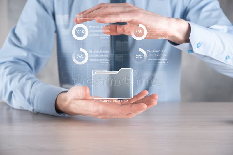 Business Developer Hand Using Board Framework on Virtual Modern ...