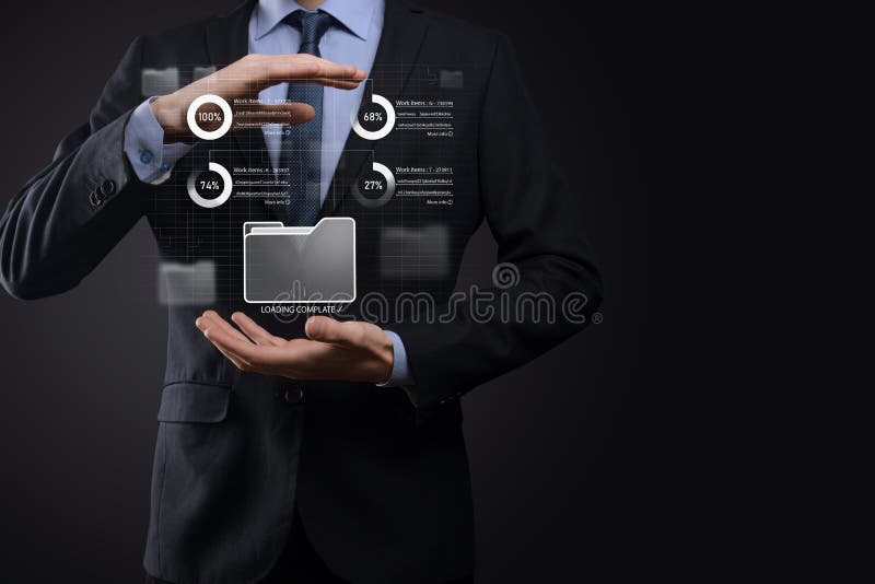 Business Developer Hand Using Board Framework on Virtual Modern ...