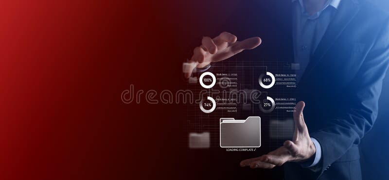 Business Developer Hand Using Board Framework on Virtual Modern ...
