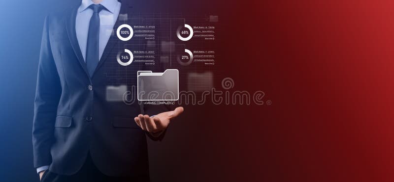 Business Developer Hand Using Board Framework on Virtual Modern ...