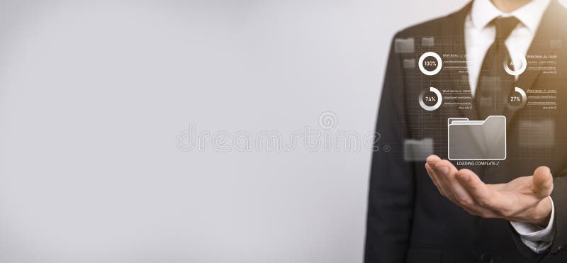 Business Developer Hand Using Board Framework on Virtual Modern ...