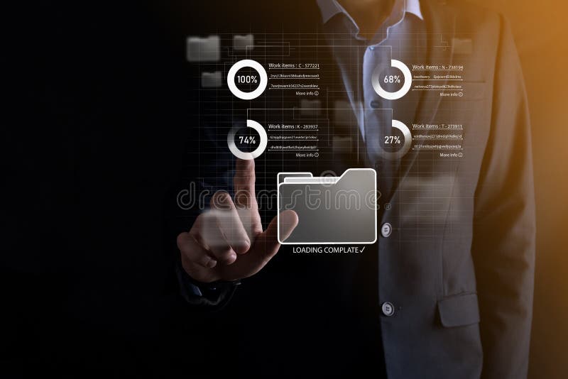 Business Developer Hand Using Board Framework on Virtual Modern ...