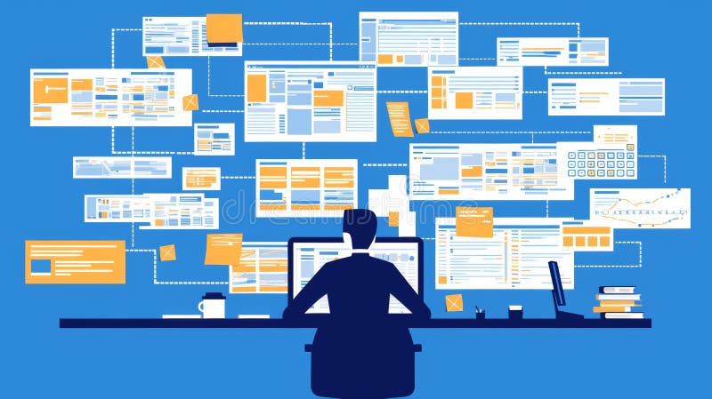 Business Developer Managing Tasks with Kanban Board Framework Stock ... Business Developer Managing Tasks with Kanban Board Framework Stock ...