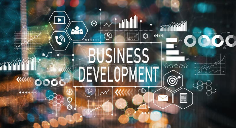 Business Development With Blurred City Lights Stock Image - Image of ...