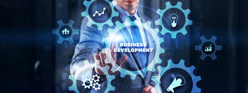 Business Development Change Improvement Vision on Virtual Screen Stock ...