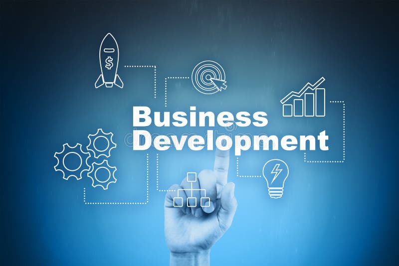 Business Development Concept, Strategy of Growth on Virtual Screen ...
