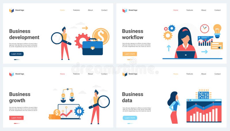 Business Development and Growth Set, Tiny People Work on Data Analysis ...