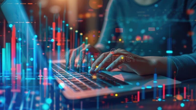 Business Development Planning, Corporate Employee Typing Financial Data ...