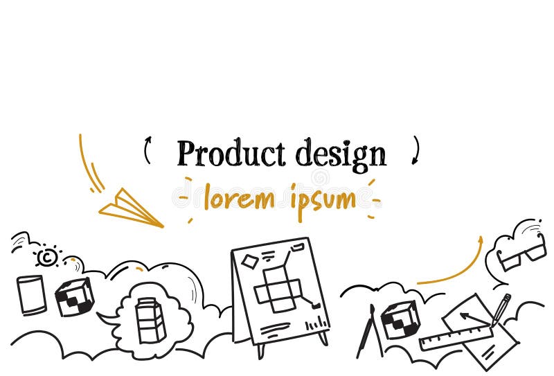 Business Development Product Design Concept Sketch Doodle Horizontal ...