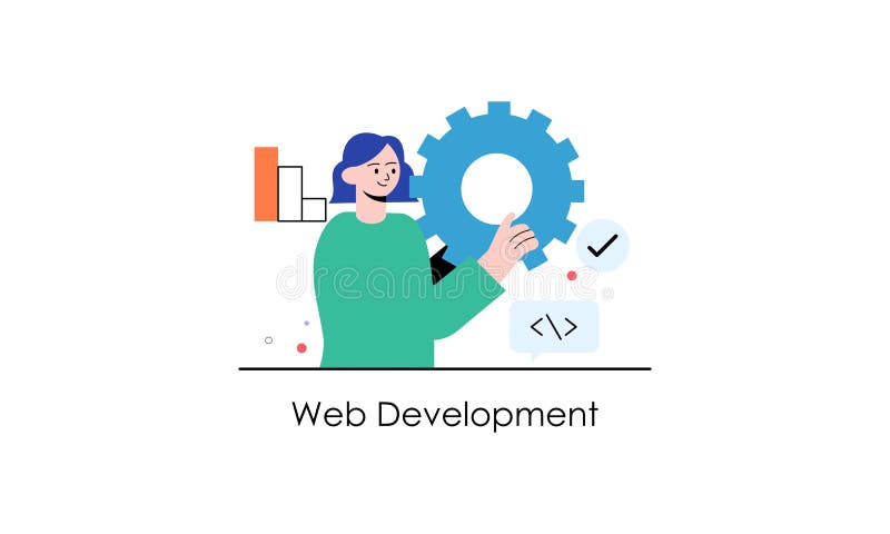 Business Development, Programming Illustration. People Working on Web and Application ...