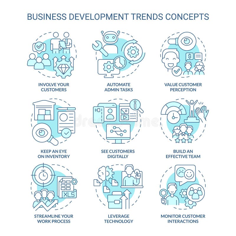 Business Development Trends Turquoise Concept Icons Set Stock Vector ... Business Development Trends Turquoise Concept Icons Set Stock Vector ...