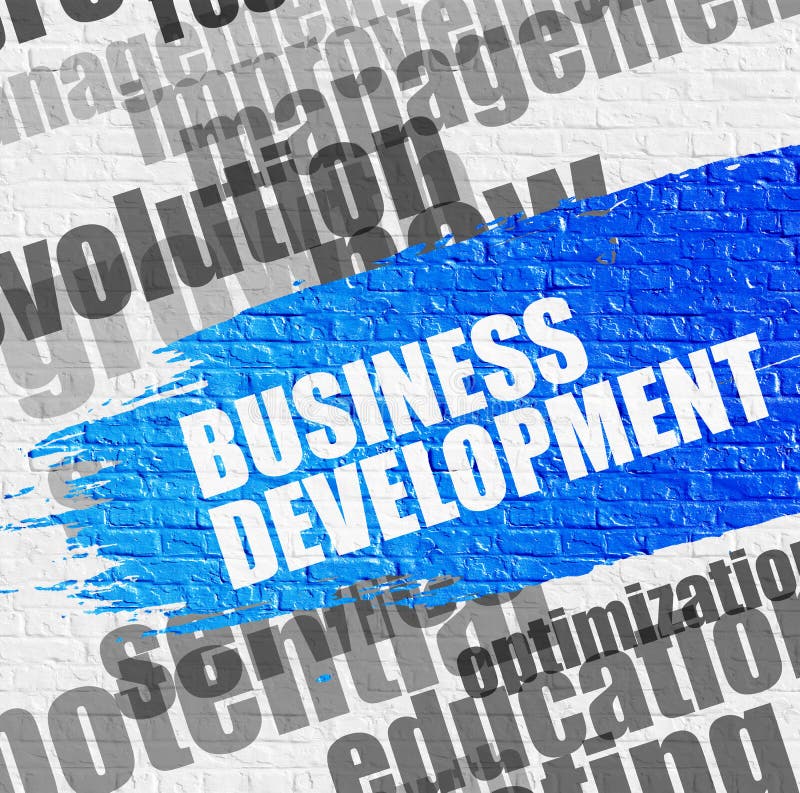 Business Development on the White Brick Wall. Stock Illustration ...