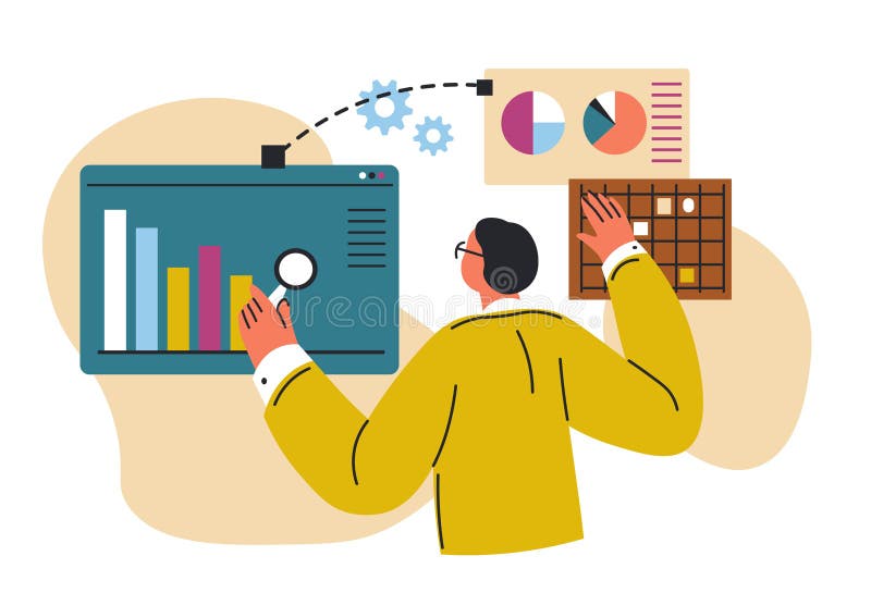 Business Development and Working on Statistics Stock Vector ...