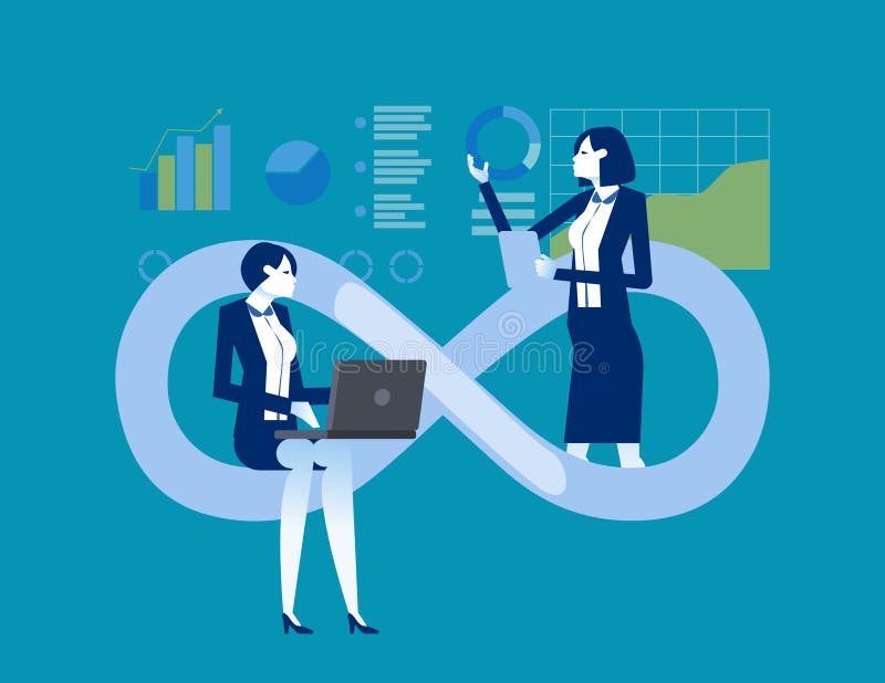 Business with Devops Team. Vector Illustration Concept Stock Vector ...