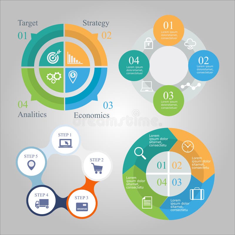 Business Diagram Infographics Set Stock Vector - Illustration of logo ...