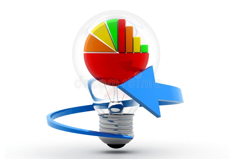 Business Diagram in Light Bulb Stock Illustration - Illustration of ...