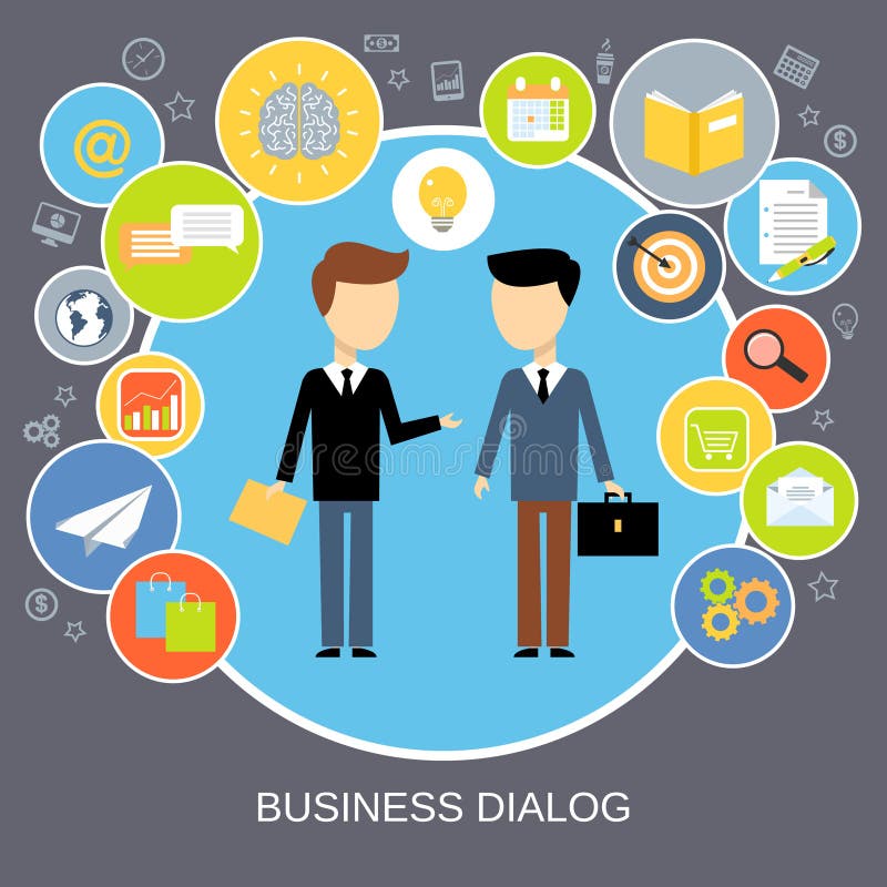 Business dialog concept stock vector. Illustration of icons - 44407657