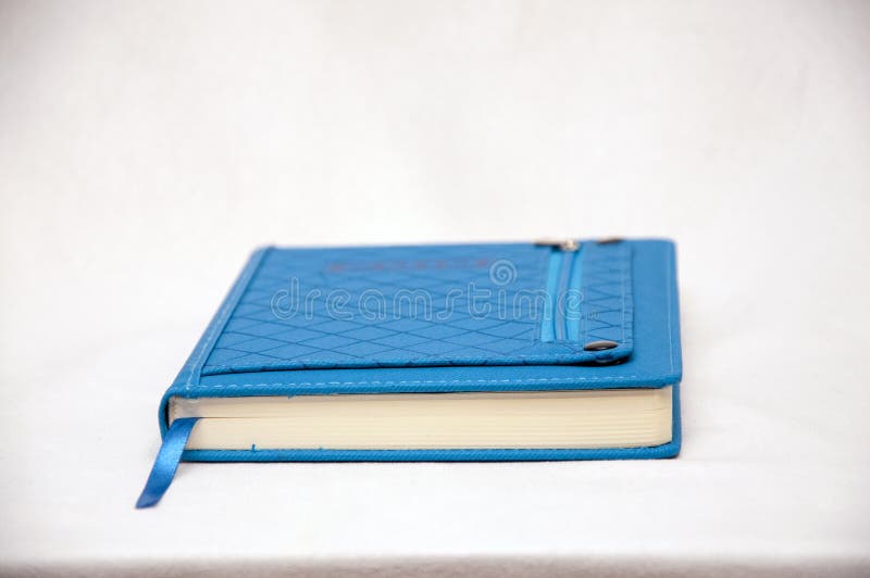 Blue Diary on a White Background. Stock Photo - Image of document ...