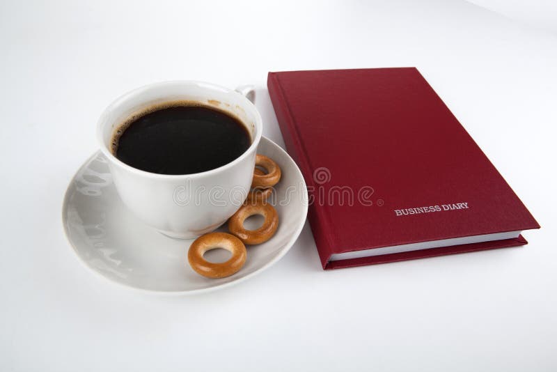 Business Diary with Cup of Coffee 2 Stock Image - Image of coffee ...