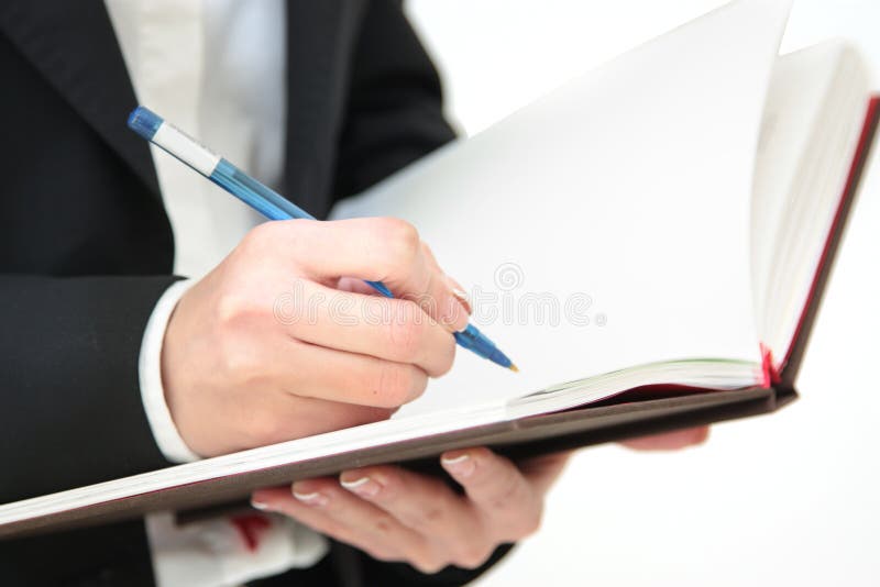 Business Diary in Hands Closeup Stock Photo - Image of management ...