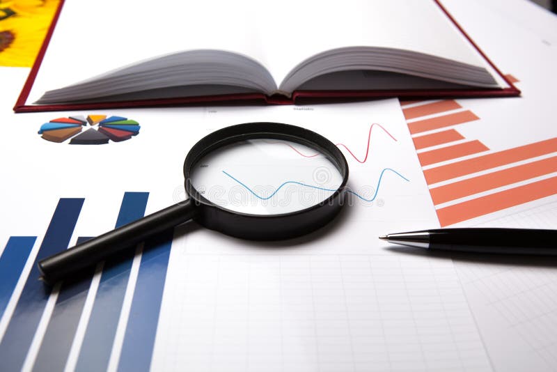 Business Diary with Pen and Diagram Stock Image - Image of diagram ...