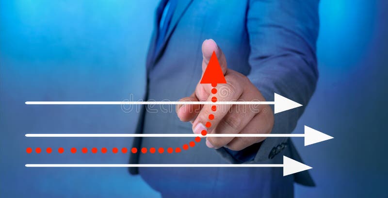 Business Different Direction the Hand of a Business Man is Pointing To ...
