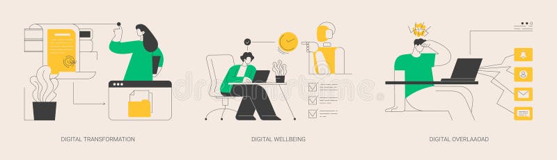 Business Digitalization Abstract Concept Vector Illustrations. Stock ...