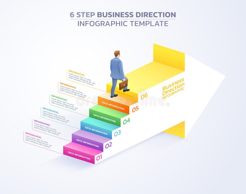 Business Direction Arrow Staircase Infographic Steps Template ...
