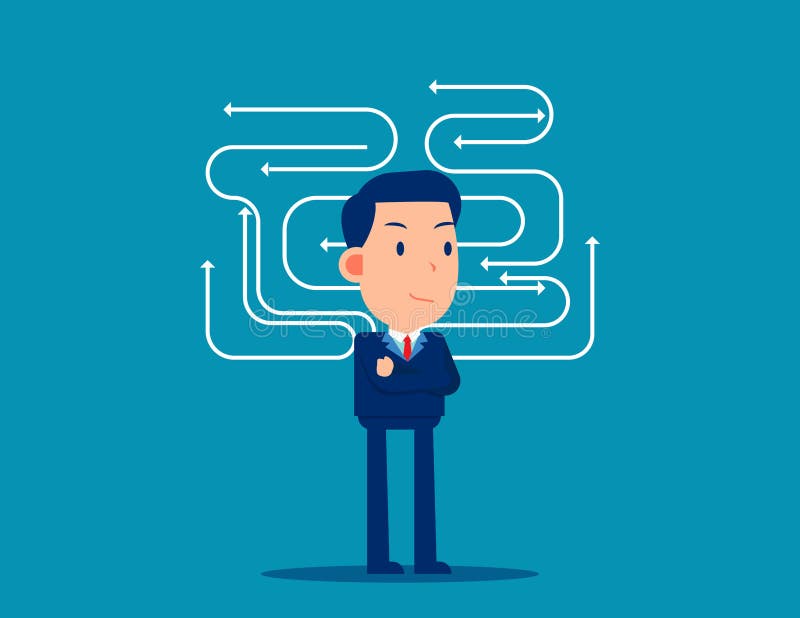 Business Direction with Confused Thoughts. Business Brainstorming ...