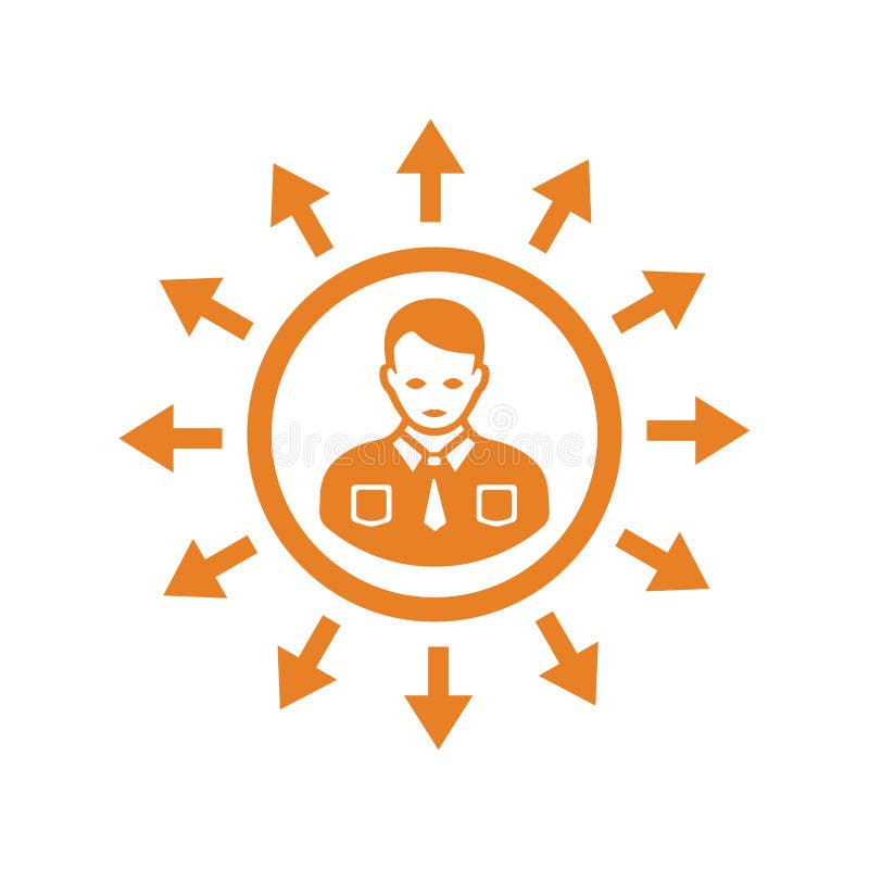 Business Direction Icon / Orange Color Stock Vector - Illustration of ...
