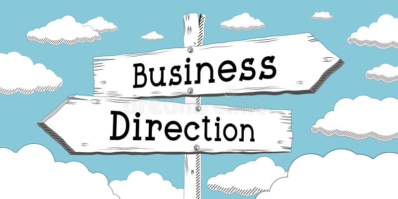 Business Direction - Outline Signpost with Two Arrows Stock ...