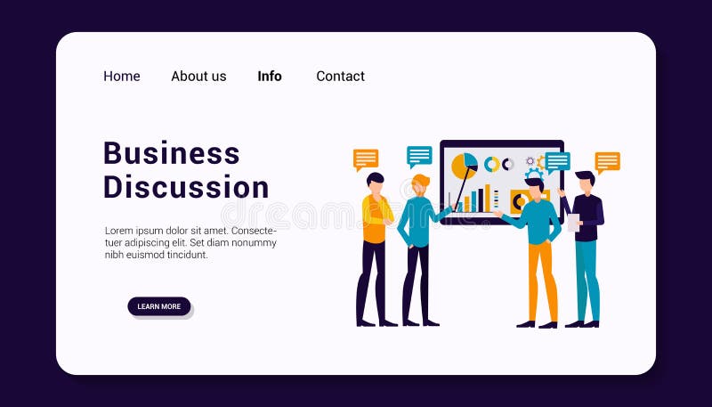 Business Discussion Landing Page Template Graphic Design Illustration ...