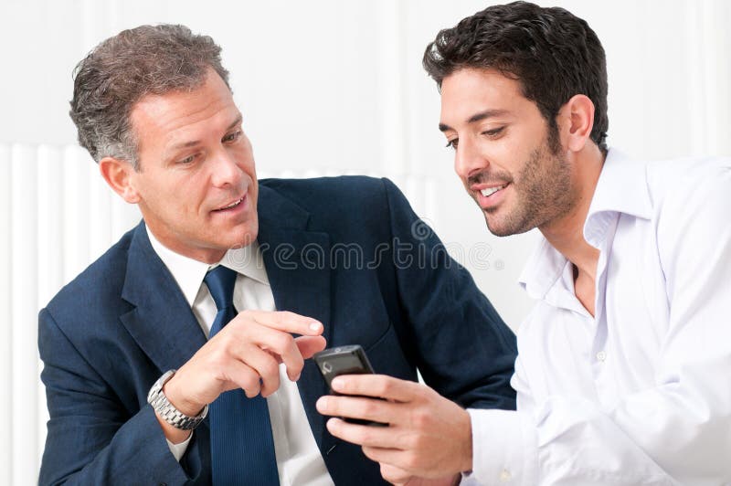Business Discussion with Mobile Phone Stock Image - Image of interior ...