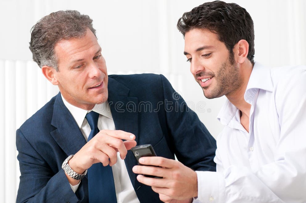 Business Discussion with Mobile Phone Stock Image - Image of interior ...