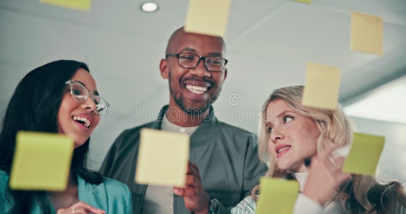 Business, Discussion and People with Sticky Note in Meeting for Problem ...