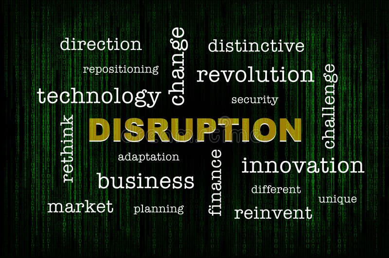 Business Disruption Concept and Disruptive Challenge Idea Stock Photo ...