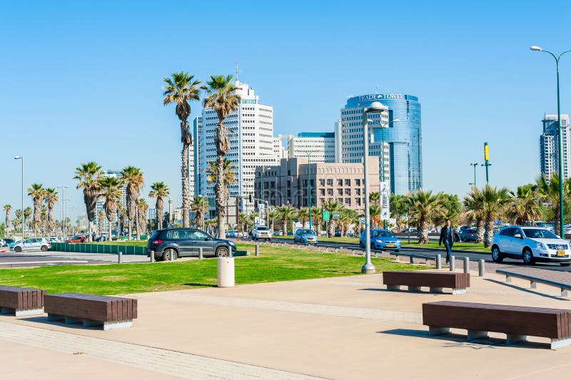 Business District in Tel Aviv Editorial Photography - Image of city ...