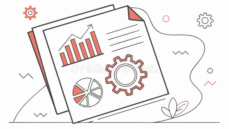 Business Document with Charts Data Analysis Graphic, Vector Design ...