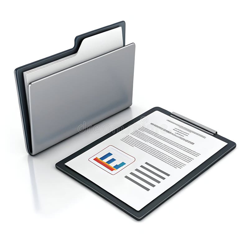 Business Document 3D Icon, stock illustration. Illustration of official ...