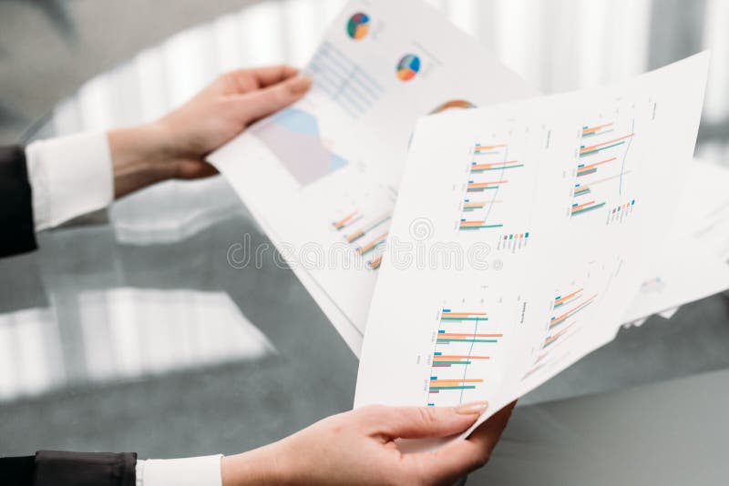 Business Document Graph Data Statistics Report Stock Image - Image of ...