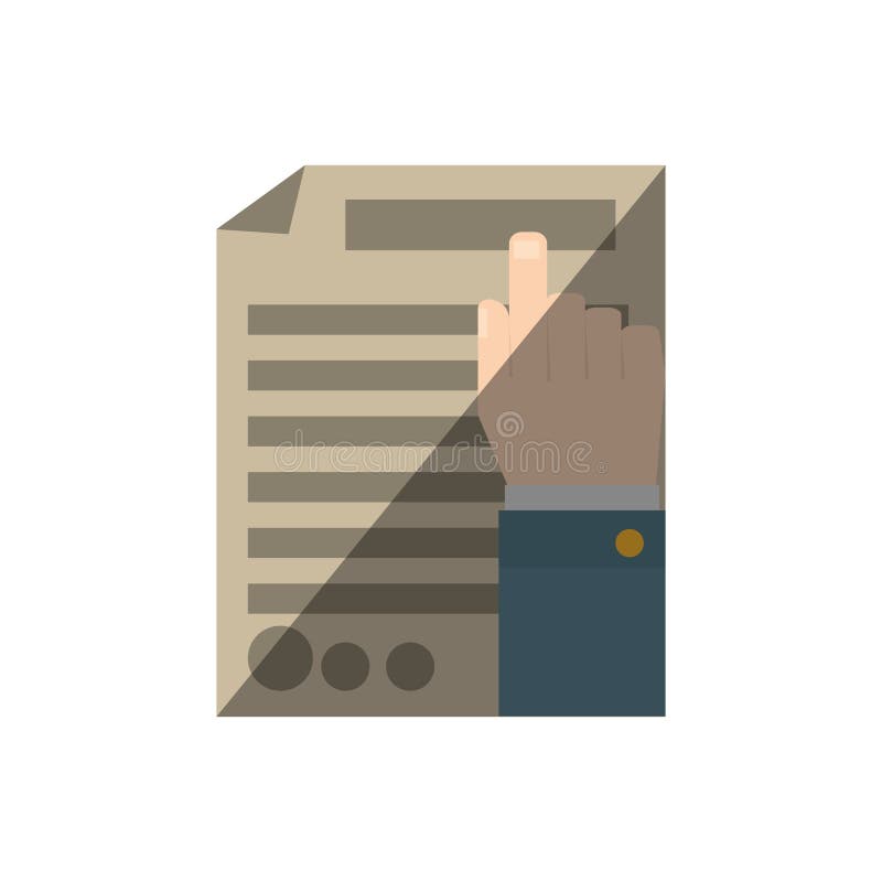 Business Document in the Hand Icon Stock Illustration - Illustration of ...