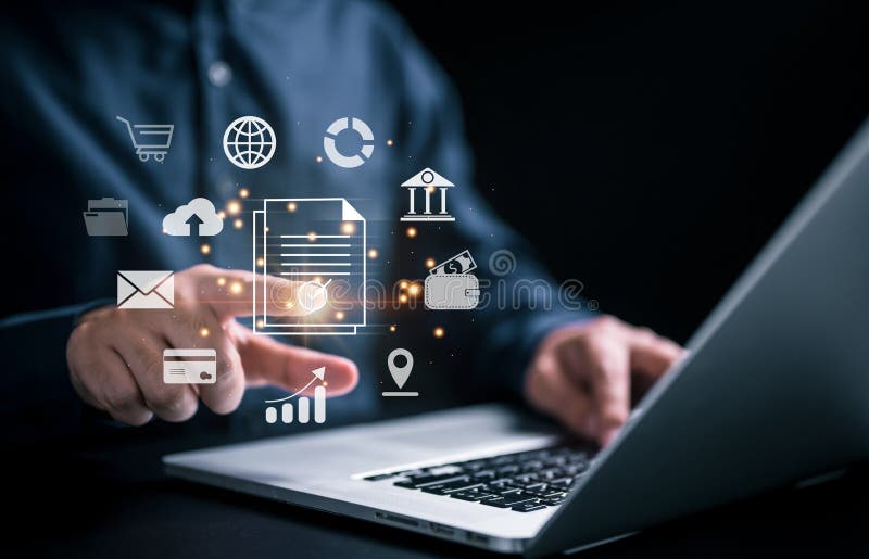 Business Document Icon. Business Webinar Documen Stock Image - Image of ...