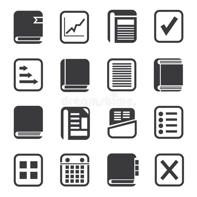 Document, writing icons stock illustration. Illustration of information ...