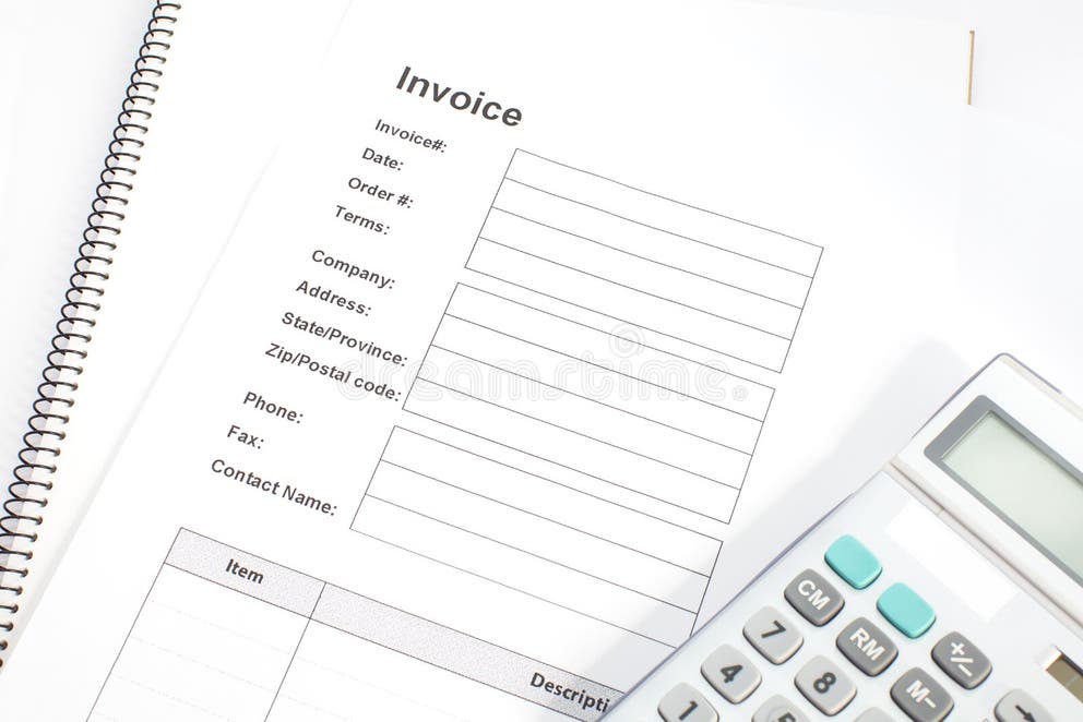 Business Document Invoice stock image. Image of total - 31948821