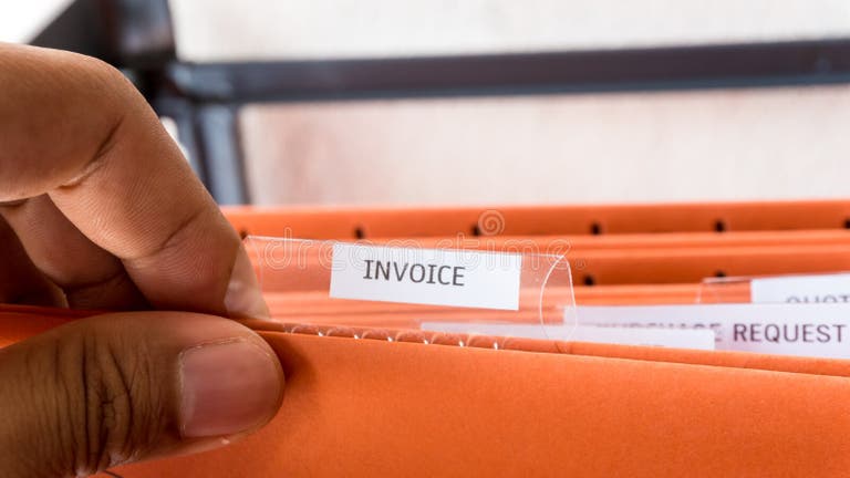 Business Document Invoice Paper Keep in the Folder Stock Photo - Image ...