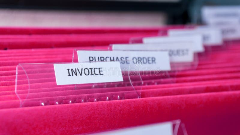 Business Document Invoice Paper Keep in the Folder Stock Image - Image ...