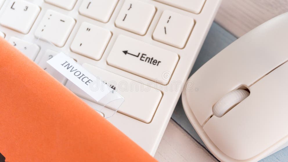 Business Document Invoice Paper Keep in the Folder Stock Image - Image ...