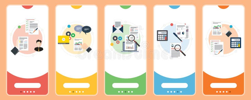 Business, Document, Management and Analysis Icons Stock Vector ...